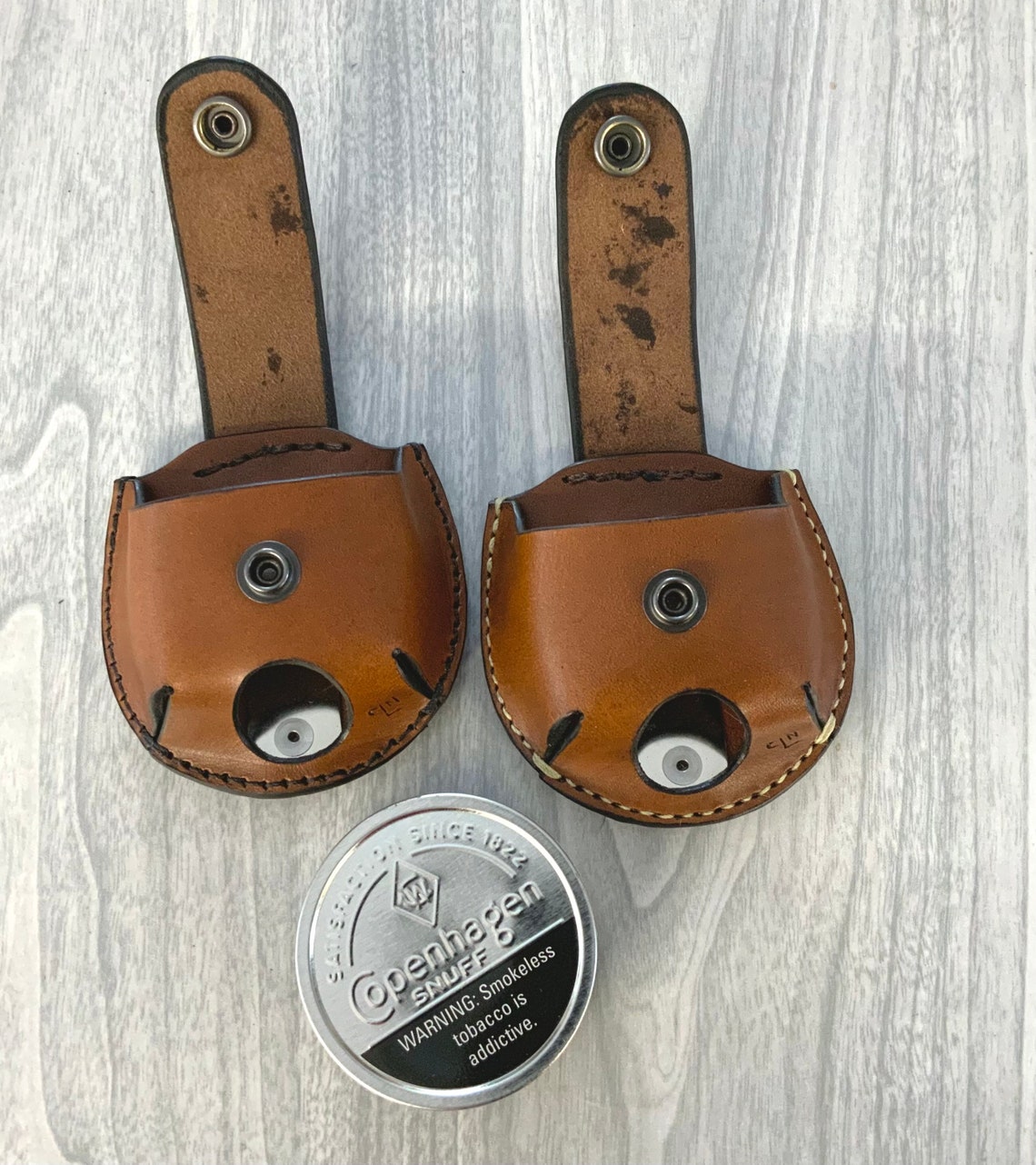 Clip on Fish Snuff Casesnuff Can Holsterleather Snuff Can - Etsy