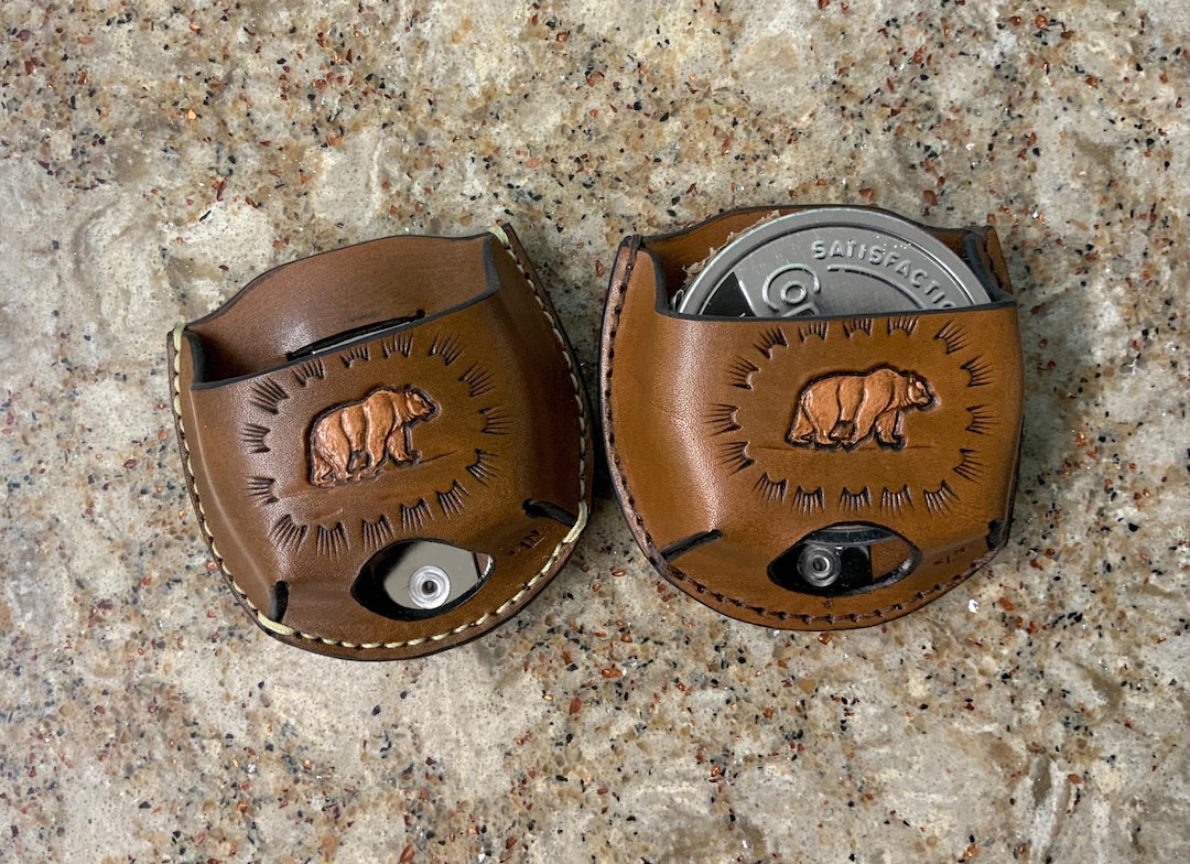 Bear Snuff Can Holder, Leather Snuff Can Holster,snuff Holder Hangs on ...
