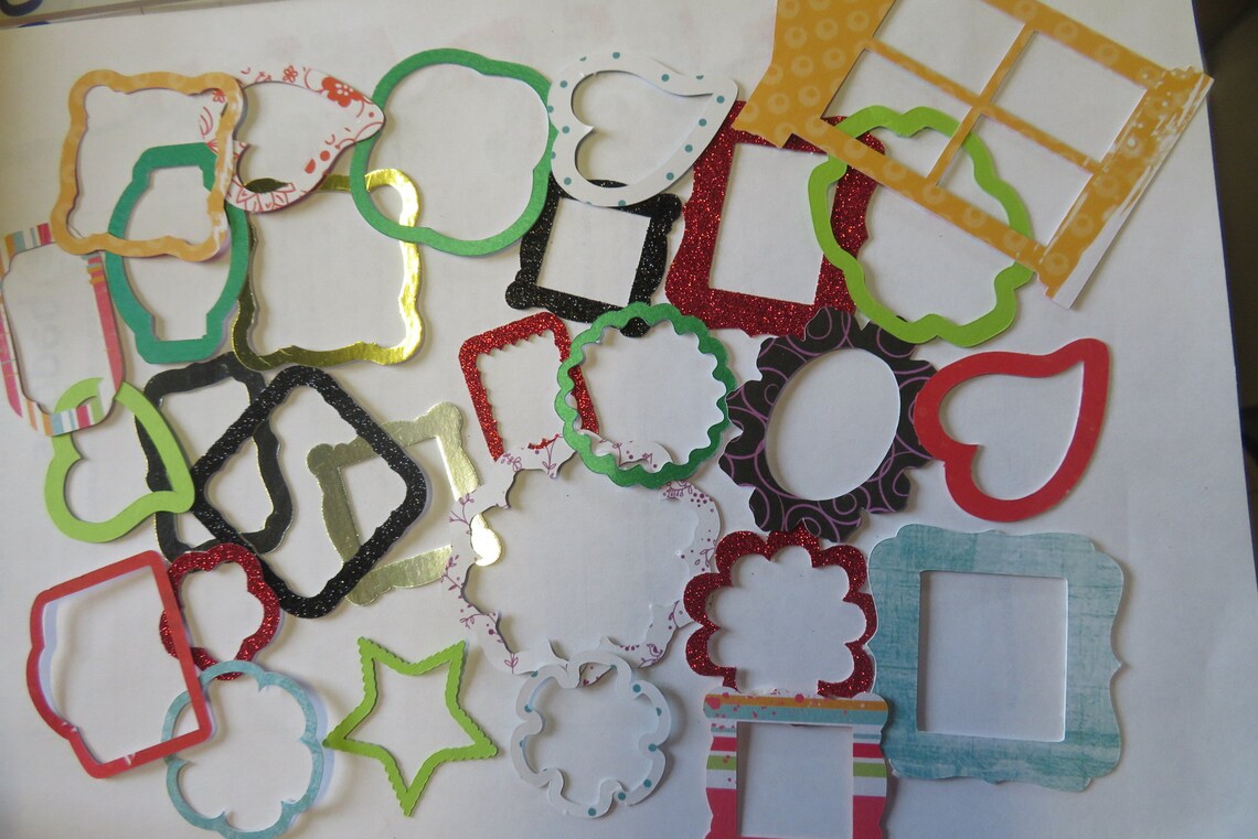Pack of 50 Die Cut Assorted Mini Frames for Card Making / Scrapbooking ...