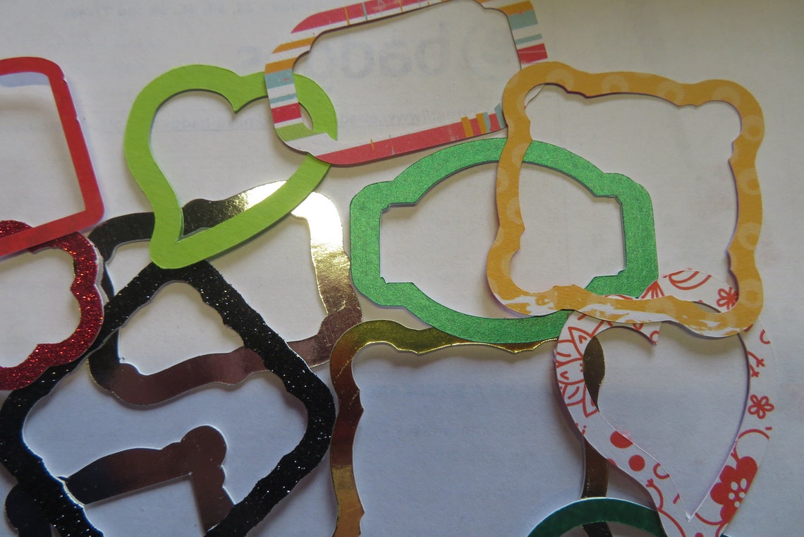 Pack of 50 Die Cut Assorted Mini Frames for Card Making / Scrapbooking ...