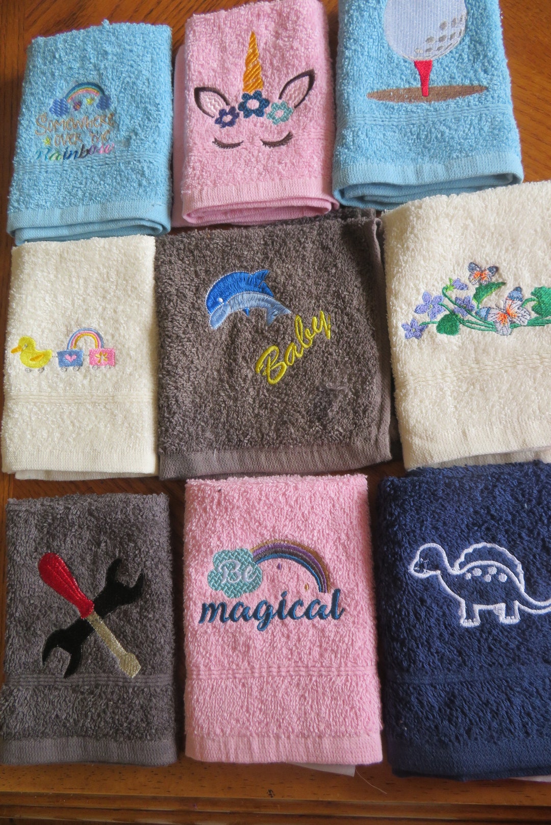 Personalised Embroidered 100% Egyptian Cotton Face Cloths / Flannels ...