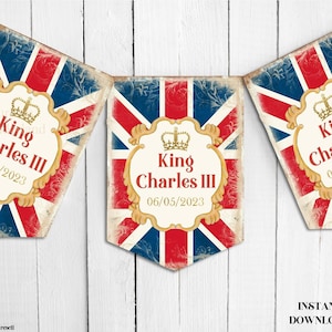 Printable King Charles III Coronation Bunting Union Jack - Etsy UK