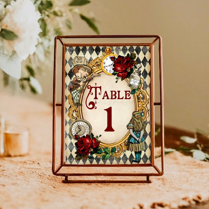 Alice in Wonderland Table Numbers - Etsy