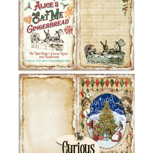 Alice in Wonderland Christmas Junk Journal, Printable, Digital Journal ...