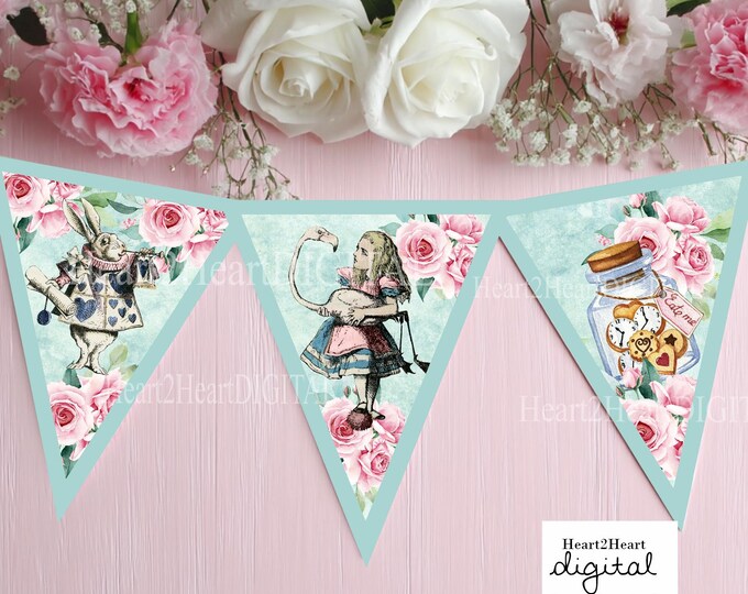 ALICE IN WONDERLAND Banner, Instant Download - Etsy Canada