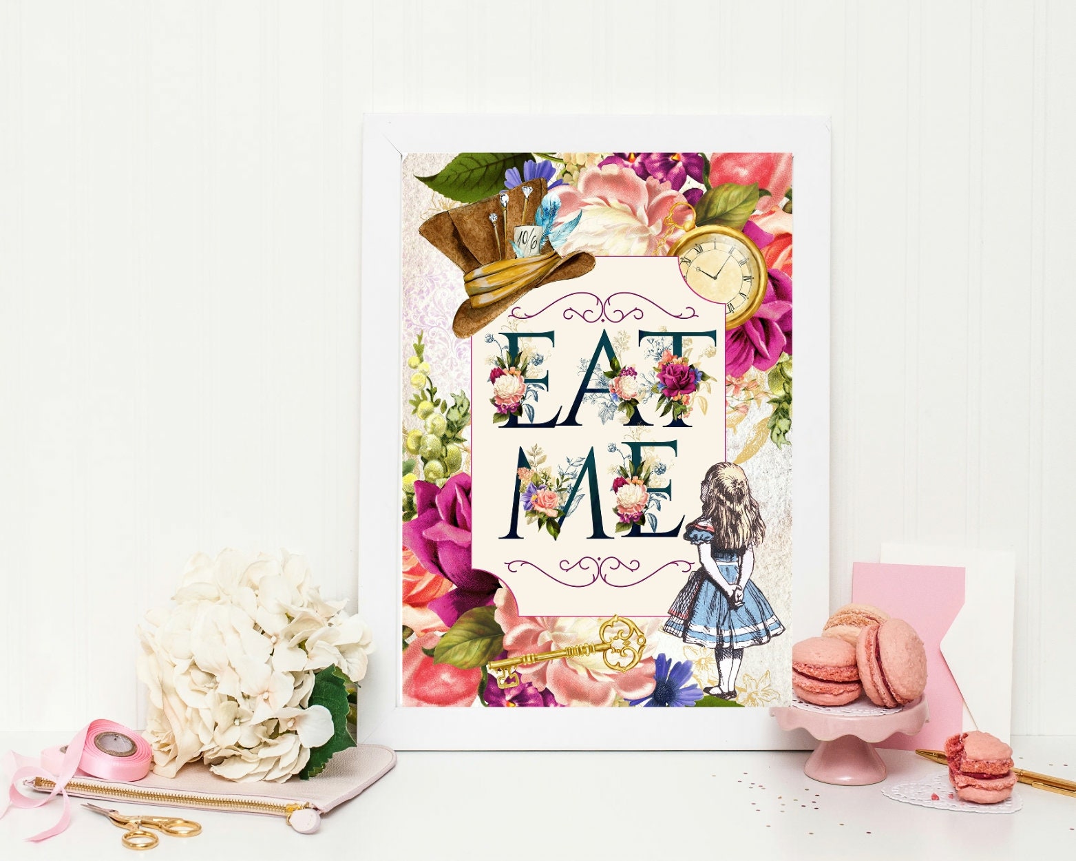 Alice in Wonderland Eat Me Sign Onederland Tea Party Sign - Etsy