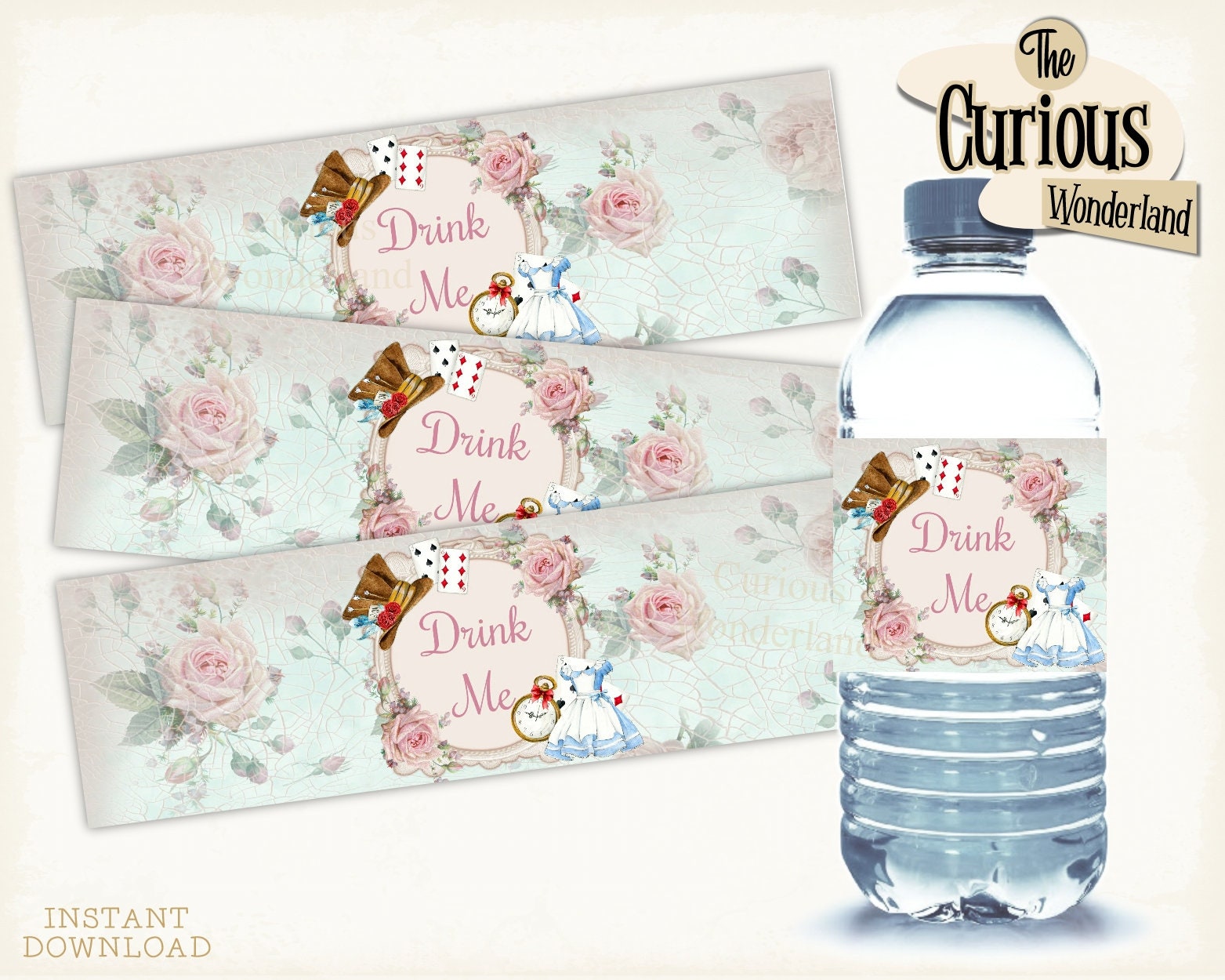 Alice in Wonderland Drink Me Bottle Labels INSTANT DOWNLOAD - Etsy México