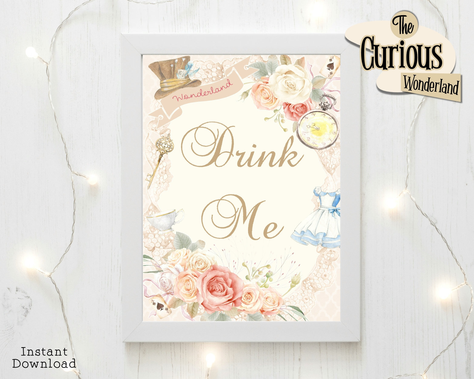 Alice in Wonderland Signs Drink Me Eat Me Sign Tea Party - Etsy