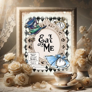 Alice in Wonderland Party Food Signs, Drink Me & Eat Me Signs, Tea ...