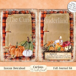Fall Pumpkin Part 1 Junk Journal Ephemera Pack Digital Download Kit ...