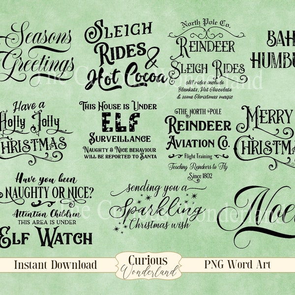 Christmas Word Art - Etsy
