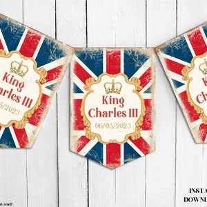 Printable King Charles III Coronation Bunting Union Jack - Etsy UK