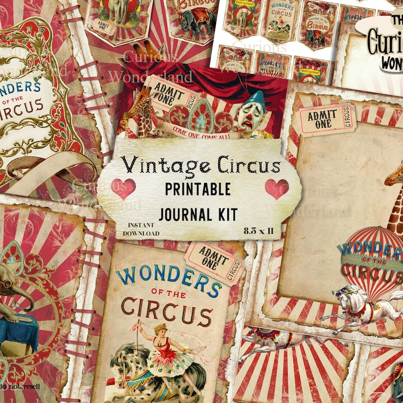 Circus Digital Paper - Etsy