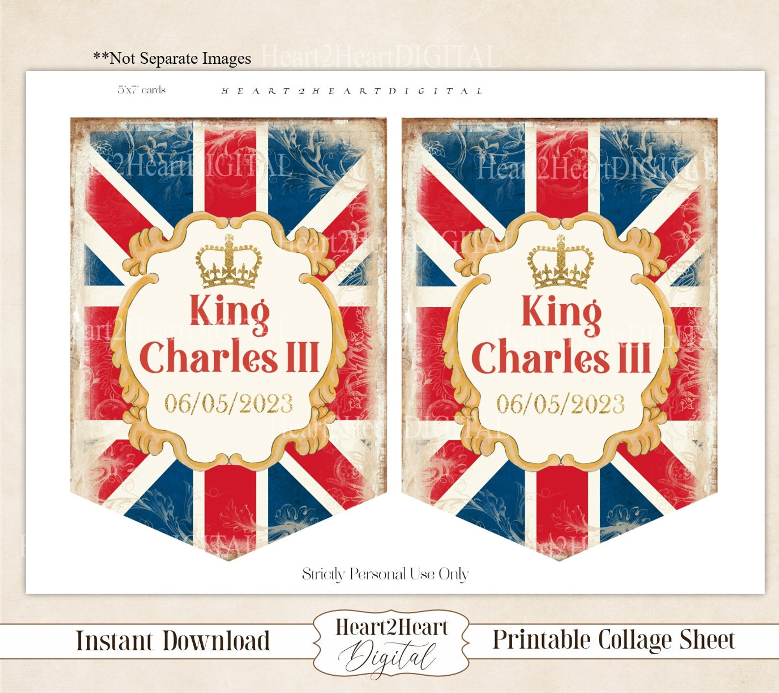 Printable King Charles III Coronation Bunting Union Jack - Etsy UK