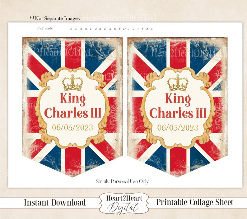 Printable King Charles III Coronation Bunting Union Jack - Etsy UK