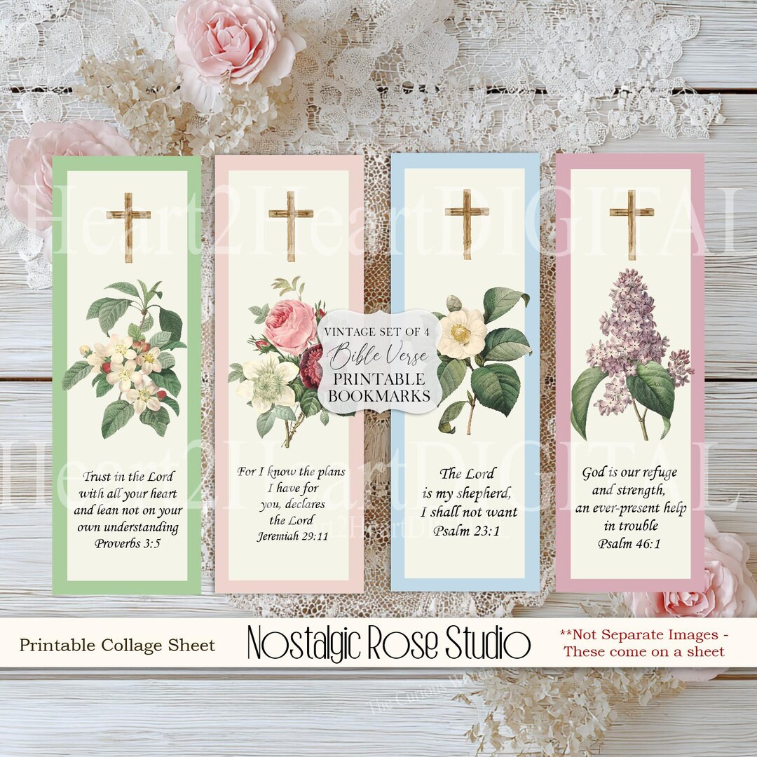 Printable Bible Verse Bookmark Tags Sheet | Botanical Scripture ...