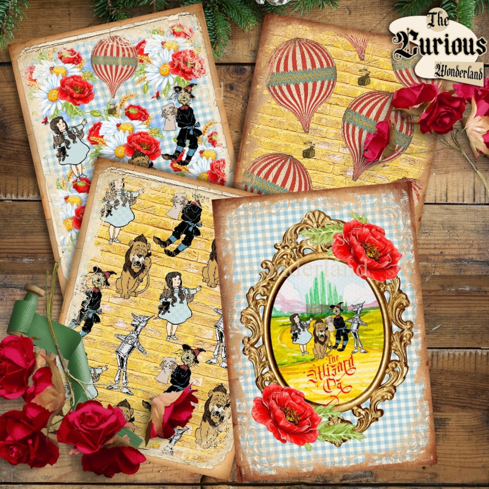 Wizard of Oz Printable Junk Journal Papers Craft Scrapbooking - Etsy
