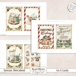 Rustic Christmas Bakery 6x4 Cards, Digital, Collage Sheet Printable ...