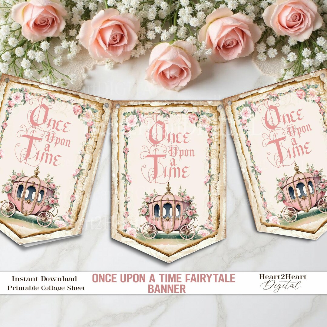 Once Upon A Time Fairytale Banner | Wedding Bunting | Bridal Shower ...