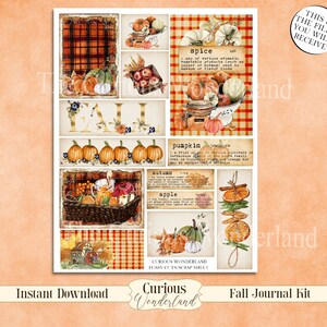 Fall Pumpkin Part 1 Junk Journal Ephemera Pack Digital Download Kit ...