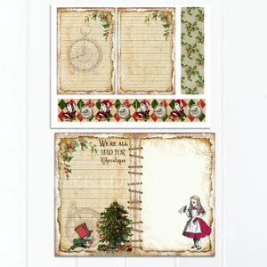 Alice in Wonderland Christmas Junk Journal, Printable, Digital Journal ...