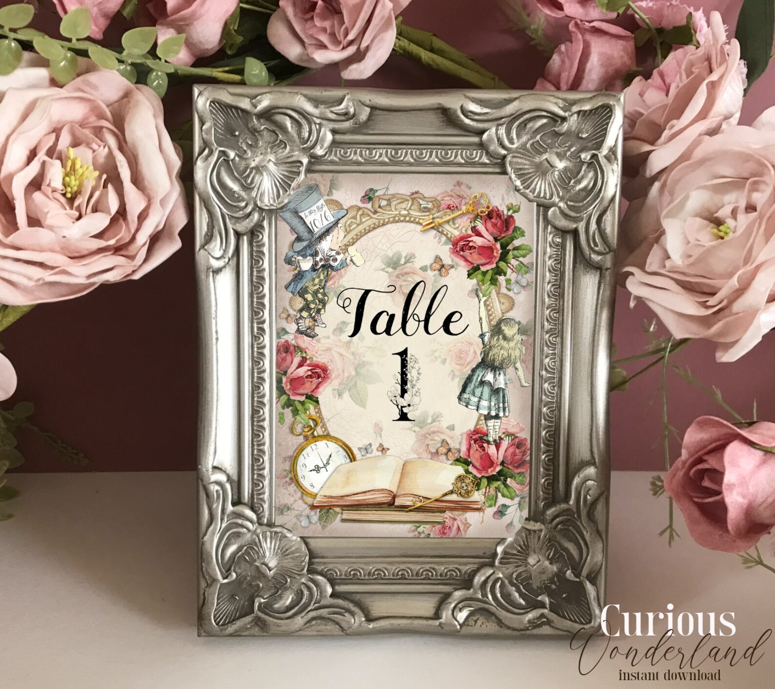 Alice in Wonderland Printable Table Numbers Table 1-20 Mad | Etsy