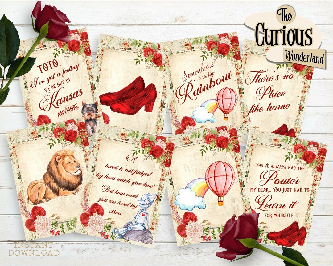 Wizard of Oz Quote Cards, Party Decoration, Cardmaking, Table ...