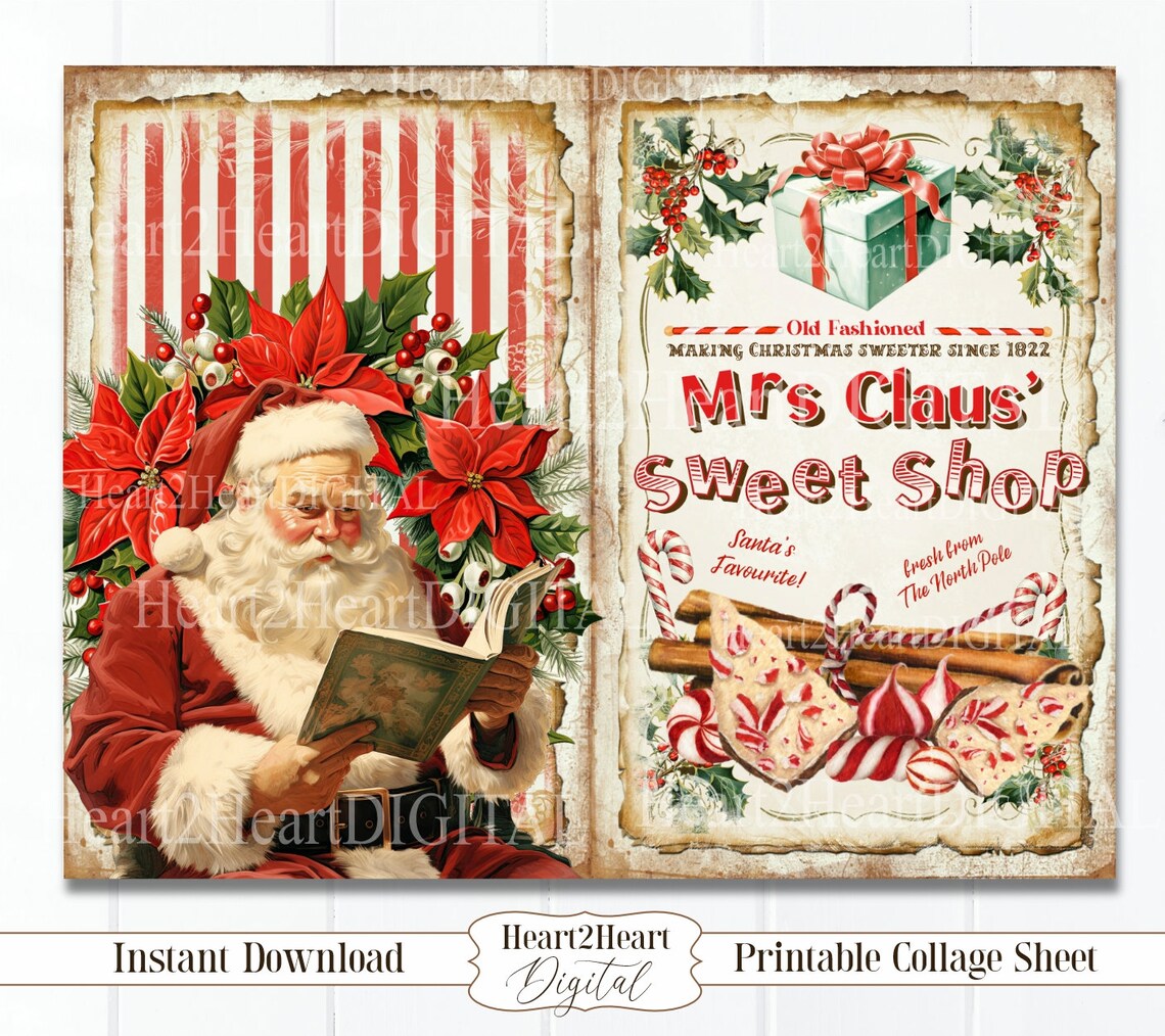Christmas Mrs Claus' Kitchen Junk Journal, Printable, Santa Journal ...