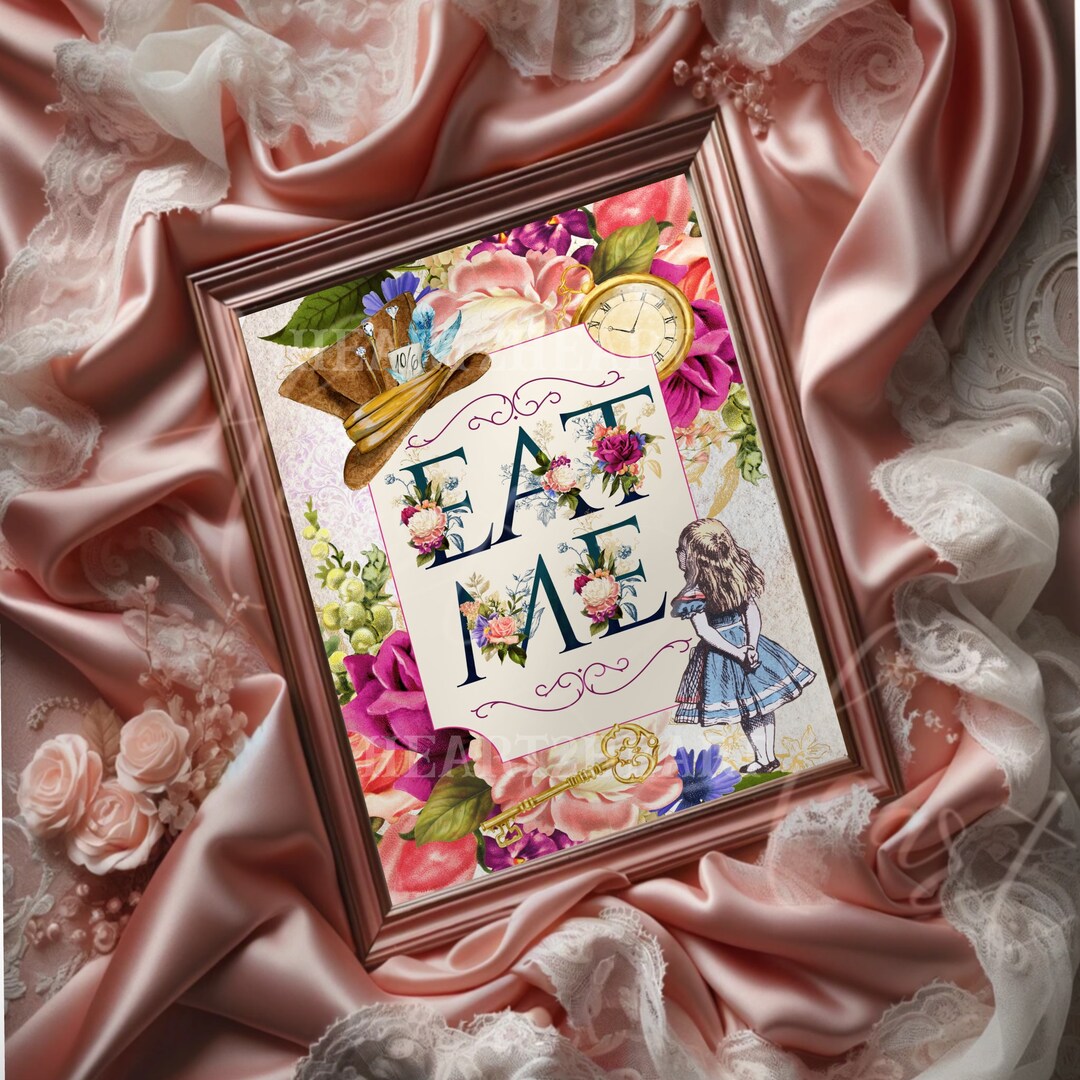 Alice in Wonderland Eat Me Sign, Onederland, Tea Party Sign, Mad Hatter ...