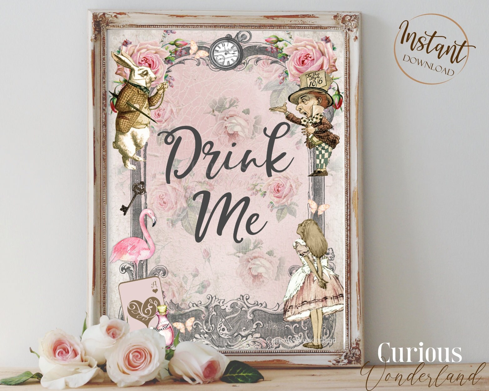 Two Printable Alice in Wonderland Party Food Signs - Drink Me & Eat Me ...