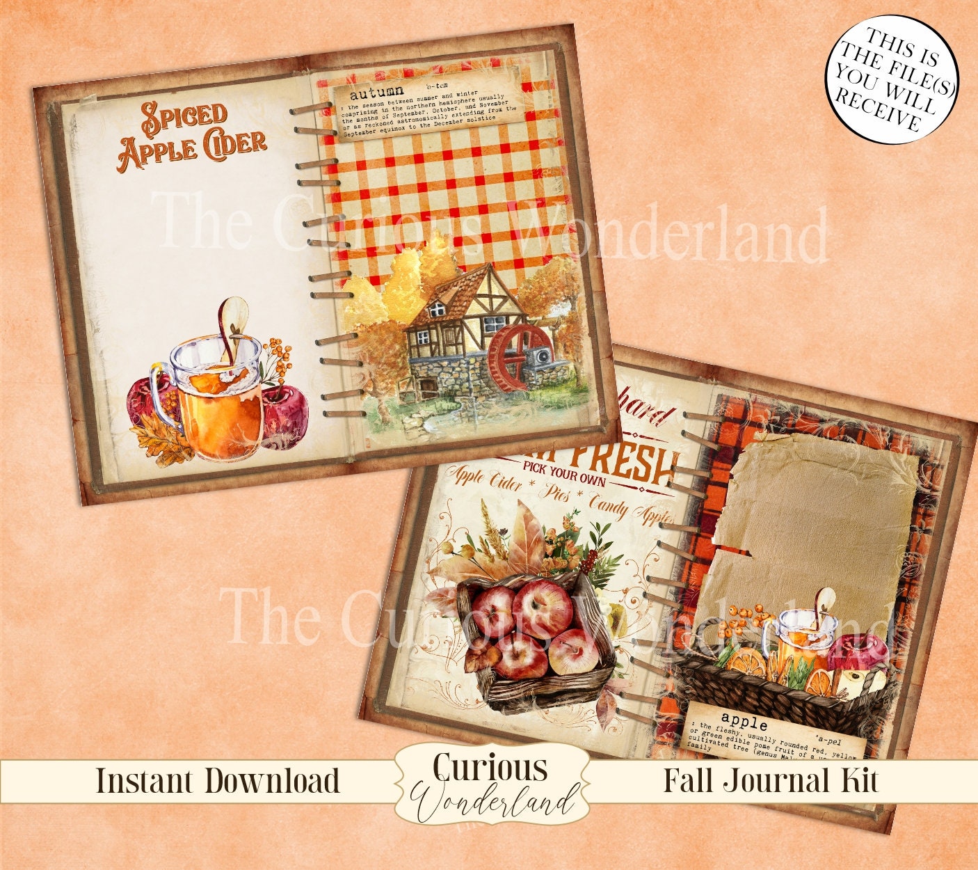 Fall Pumpkin Part 1 Junk Journal Ephemera Pack Digital Download Kit ...