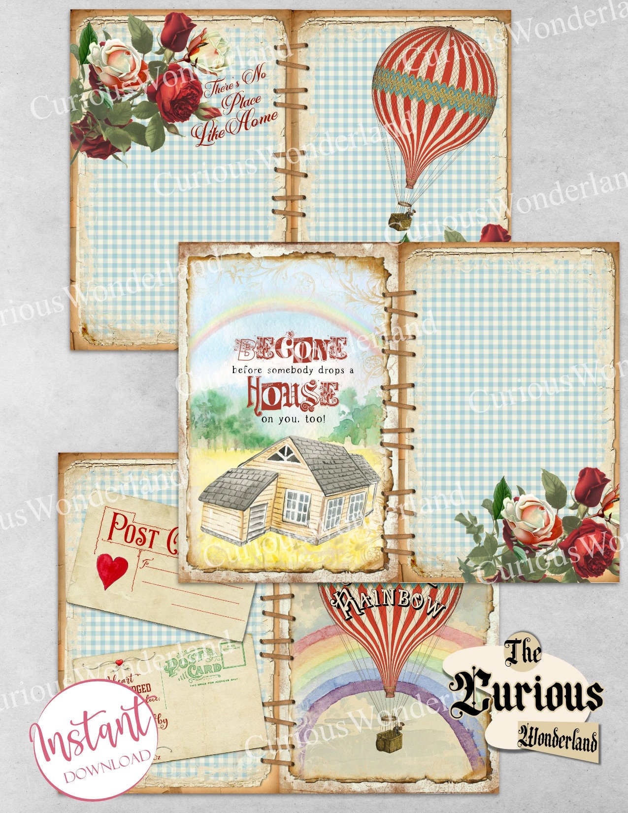 Wizard of Oz Printable Junk Journal Kit Craft Scrapbooking | Etsy