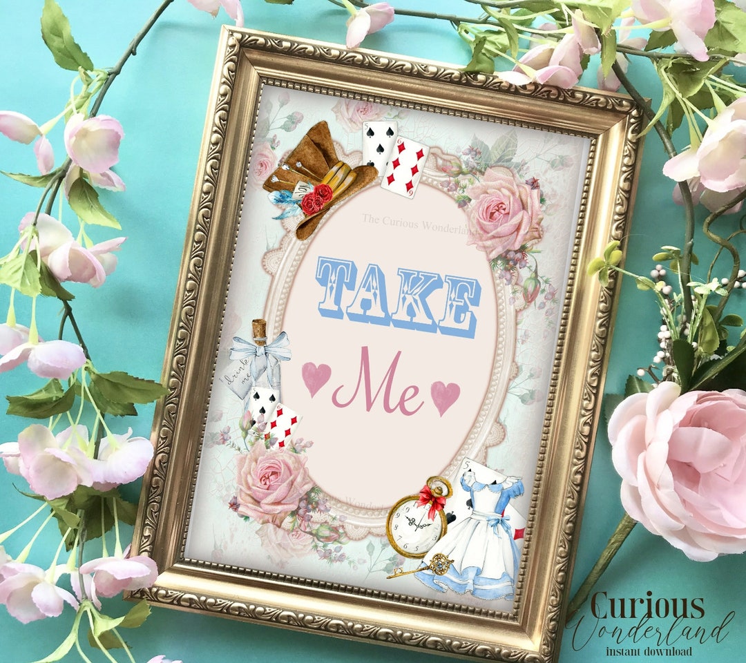 Alice in Wonderland Take Me Sign Tea Party Sign Favor Sign - Etsy