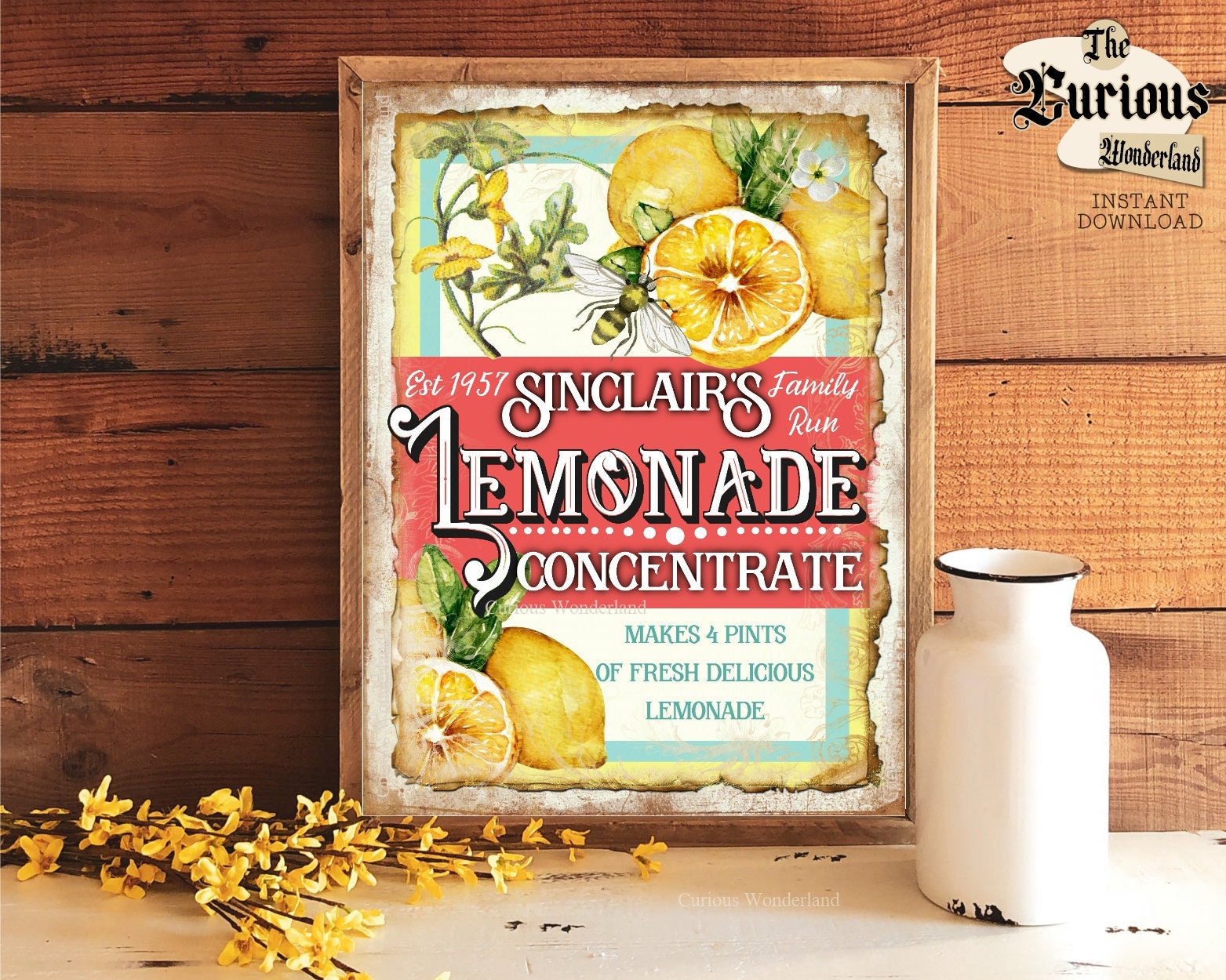 Retro Lemonade Sign E-patternInstant Download Craft Supplies & Tools ...
