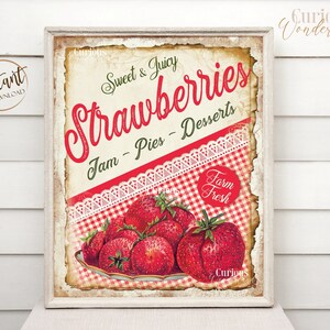 Farmhouse Strawberry Sign - INSTANT DOWNLOAD - Farmhouse Decor ...