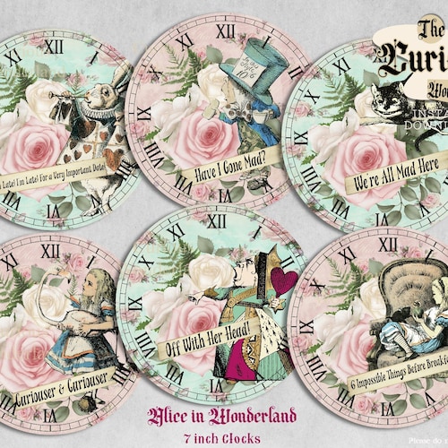 Alice in Wonderland Playing Cards Printable Digital Collage - Etsy