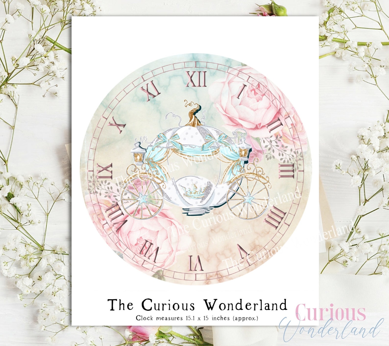 Princess Clock Printable Clock Fairytale Princess Party - Etsy