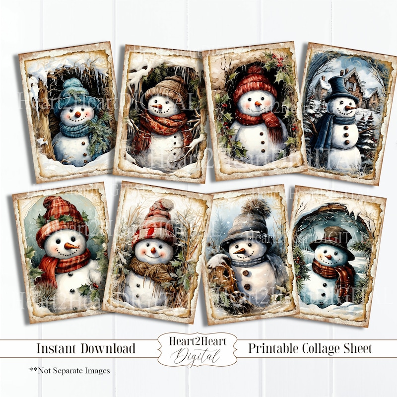 Snowman Labels - Etsy