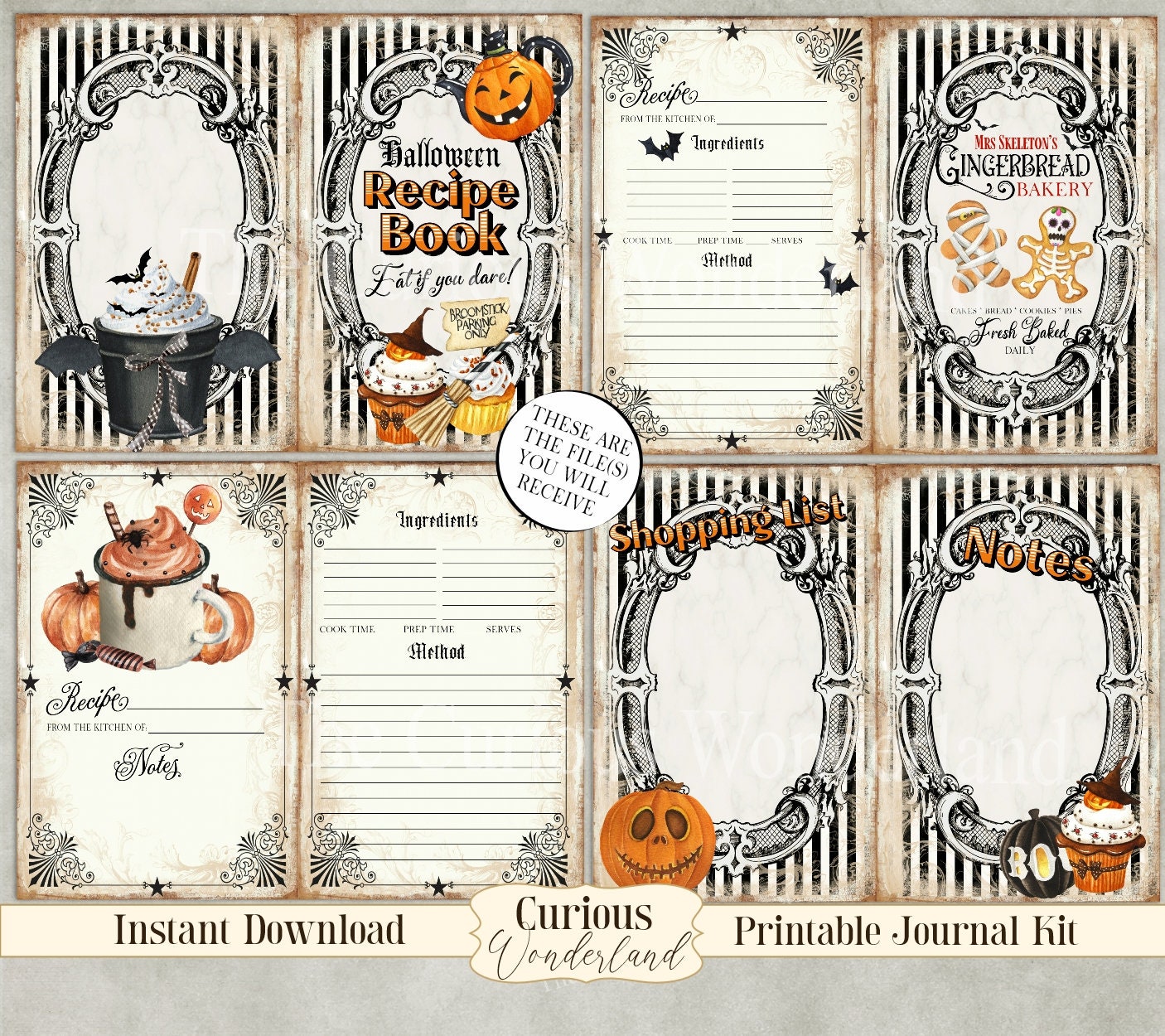 Halloween Recipe Book Junk Journal Ephemera Pack Digital - Etsy
