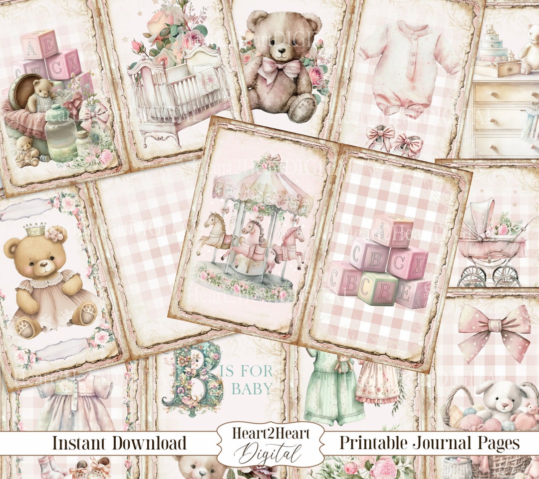 Baby Girl Journal Papers, Double Sided Papers, Baby Memory Book, Baby ...