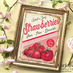 Farmhouse Strawberry Sign - INSTANT DOWNLOAD - Farmhouse Decor ...