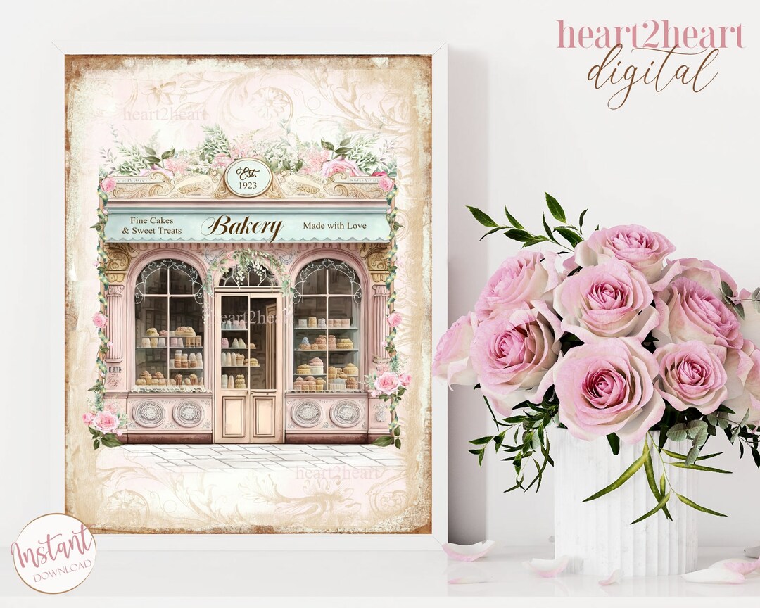 Shabby Chic Bakery Print INSTANT DOWNLOAD Kitchen Wall Art Wall Decor ...