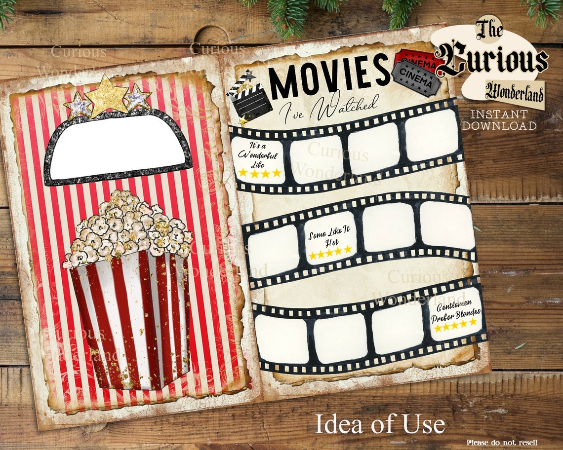 Vintage Movie Junk Journal Ephemera Films Pack Digital | Etsy