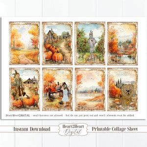 Wizard of Oz Fall Theme Printable Junk Journal Double Pages Craft ...