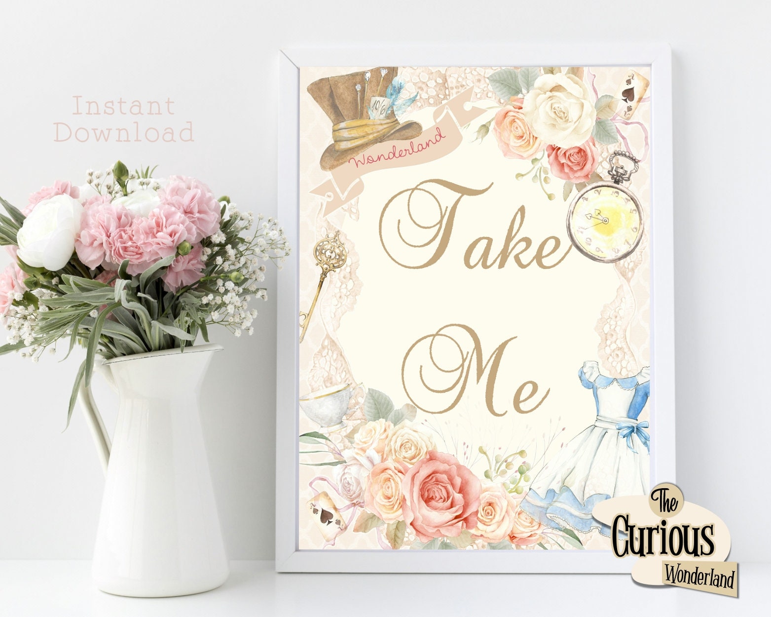 Alice in Wonderland Take Me Sign Tea Party Sign Wonderland | Etsy