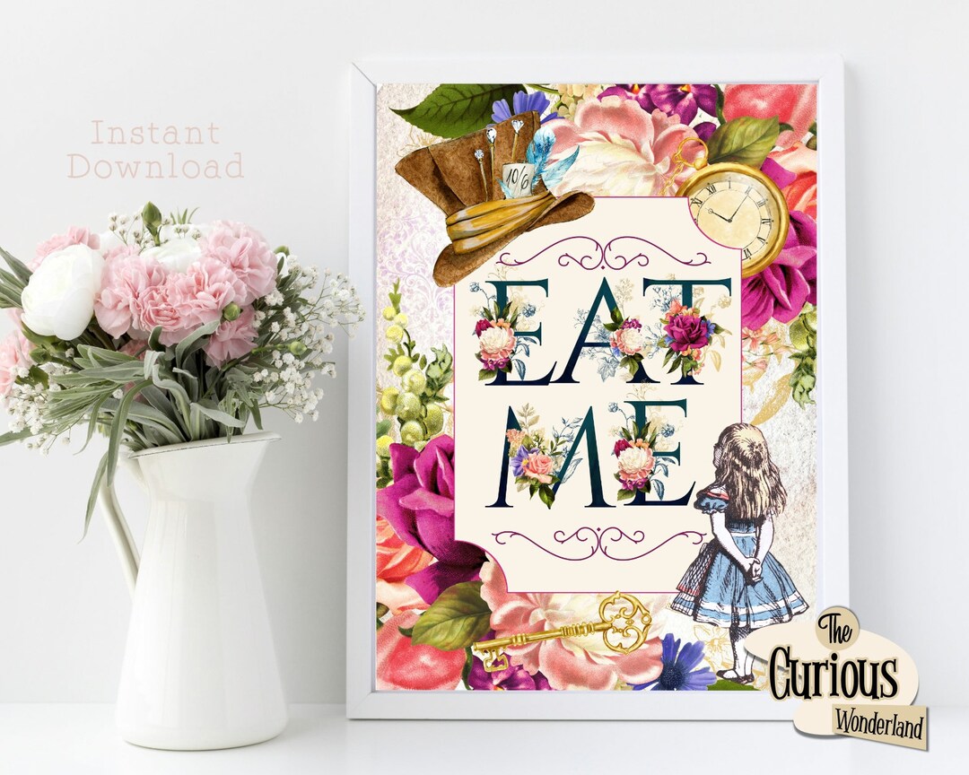 Alice in Wonderland Eat Me Sign Onederland Tea Party Sign - Etsy