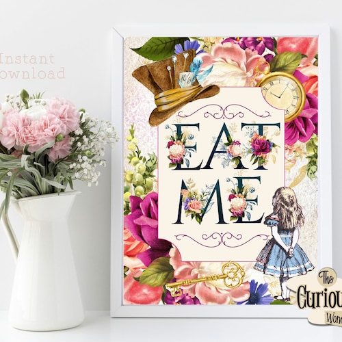 Alice in Wonderland Party Signs Drink Me Eat Me Signs Mad - Etsy