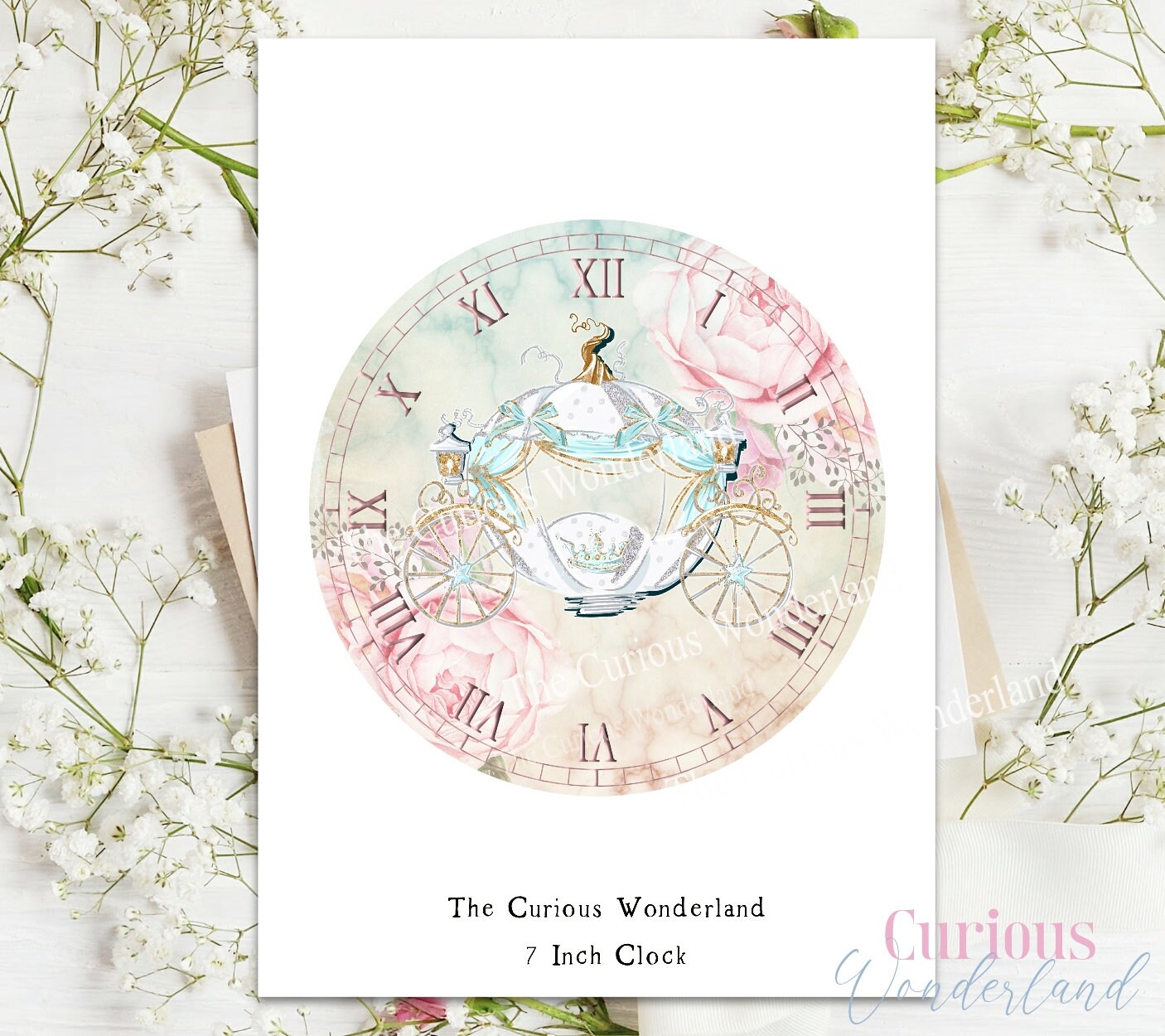 Princess Clock Printable Clock Fairytale Princess Party - Etsy UK