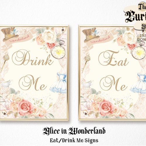 ALICE IN WONDERLAND Party Sign Take Me Printable Sign - Etsy