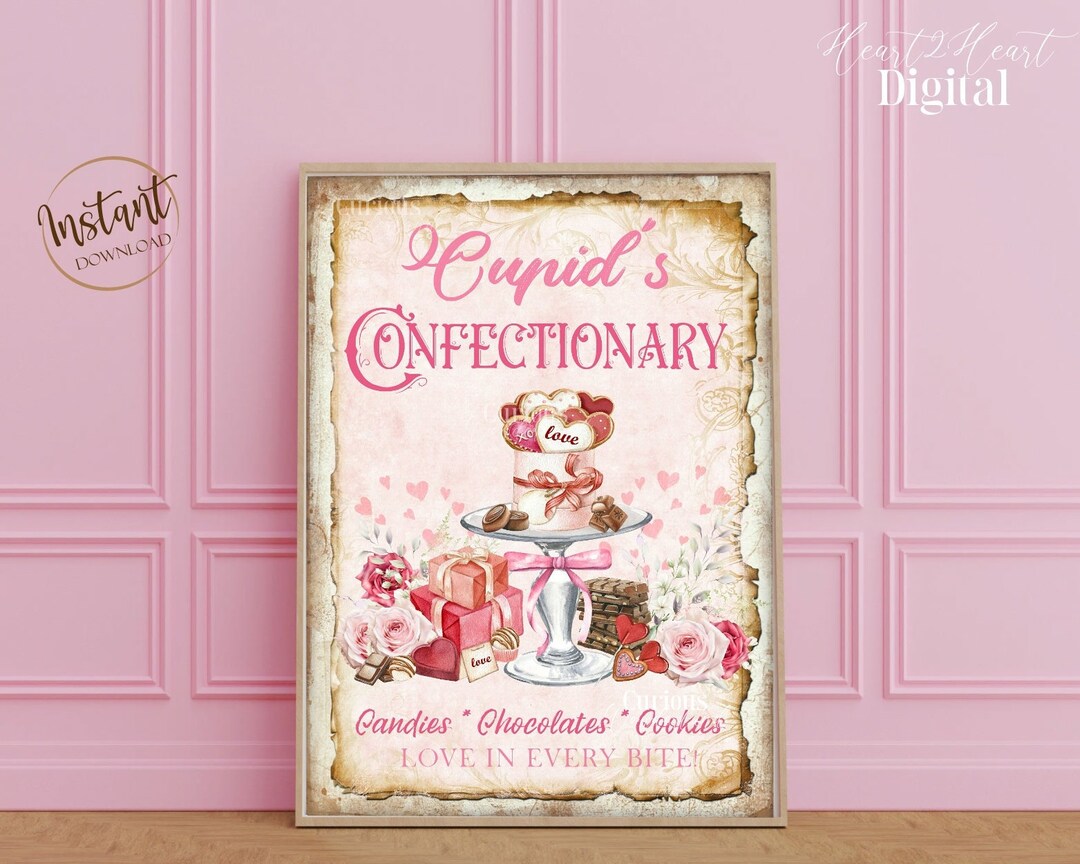 Valentine's Confectionary Sign - Digital Instant Download - Cupid Candy ...